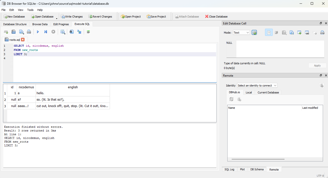 Read a Range of Data - LIMIT and OFFSET - Advancing Indigenous Language ...